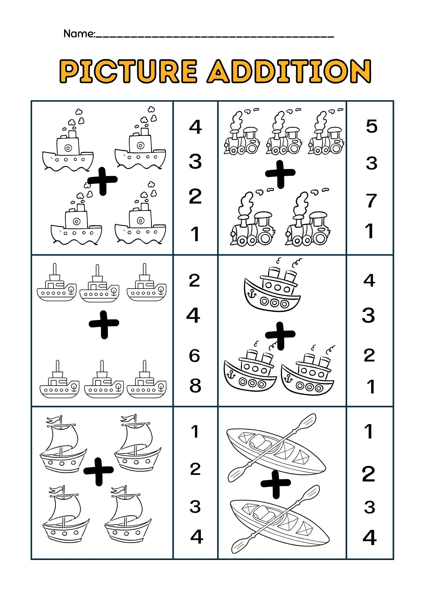 20 Printable Kindergarten Addition Worksheets, Picture Addition and ...