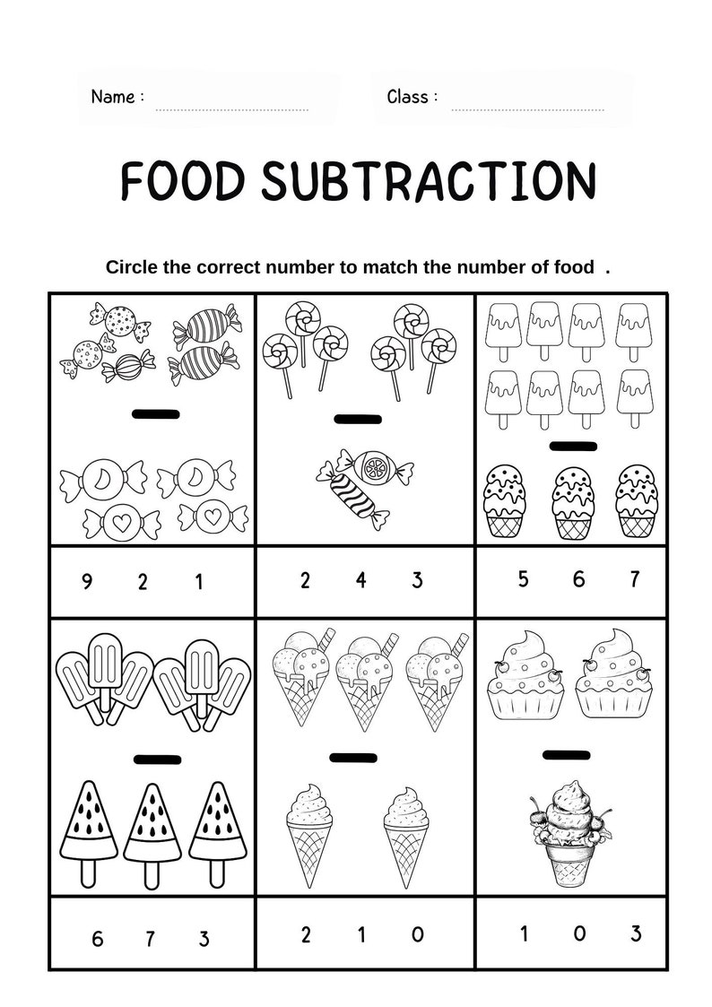 20 Picture Addition and Subtraction Worksheets: Preschool Homeschool ...