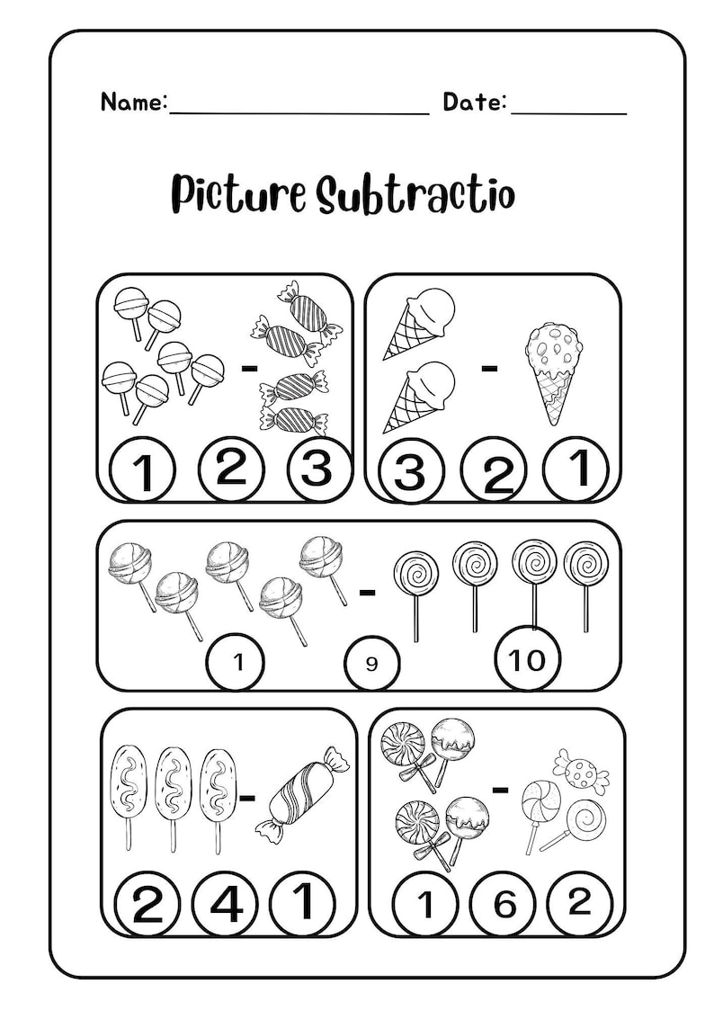 20sweets Addition and Subtraction to 10 - Etsy