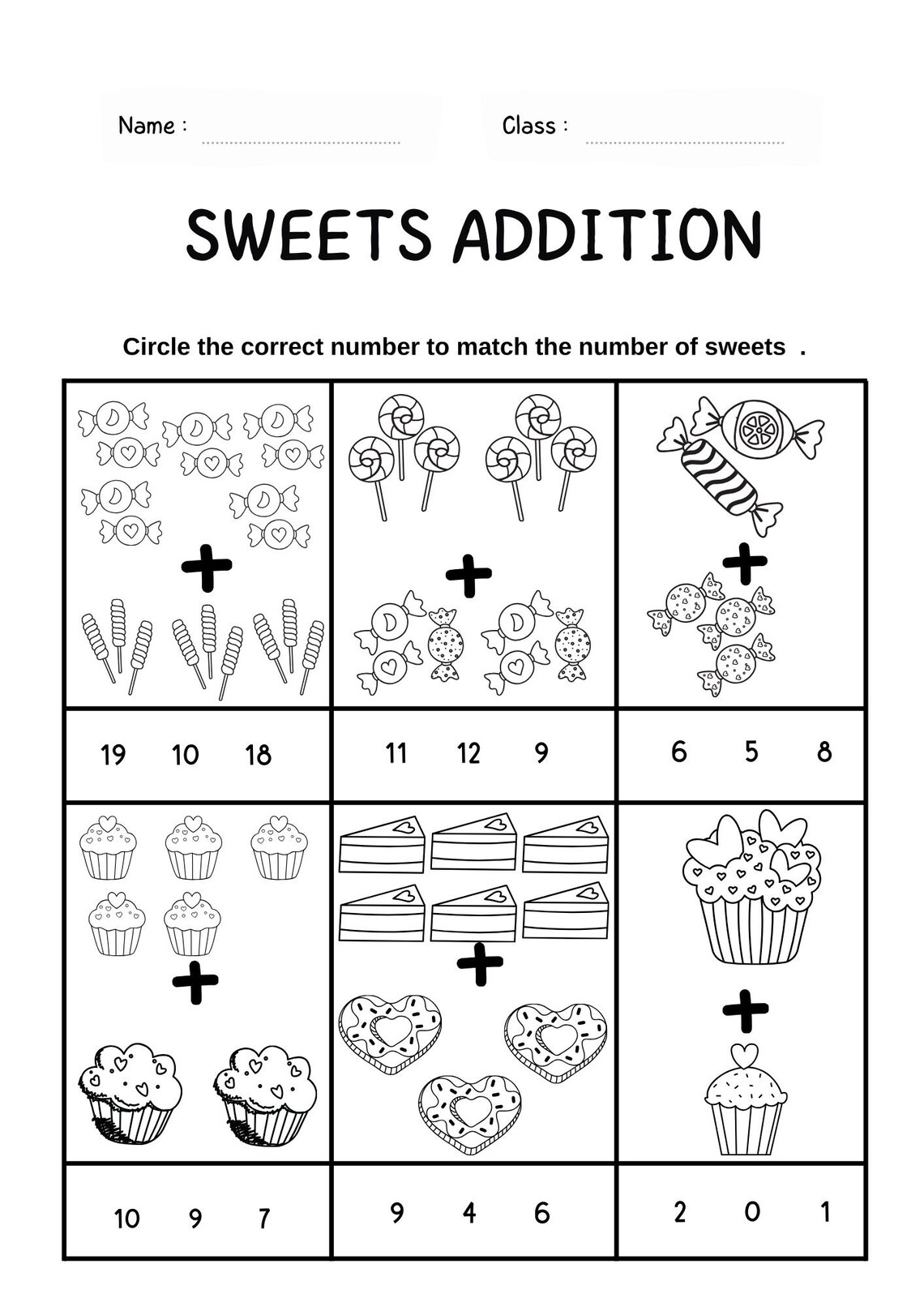 20 Printable Kindergarten Addition Worksheets, Picture Addition and ...