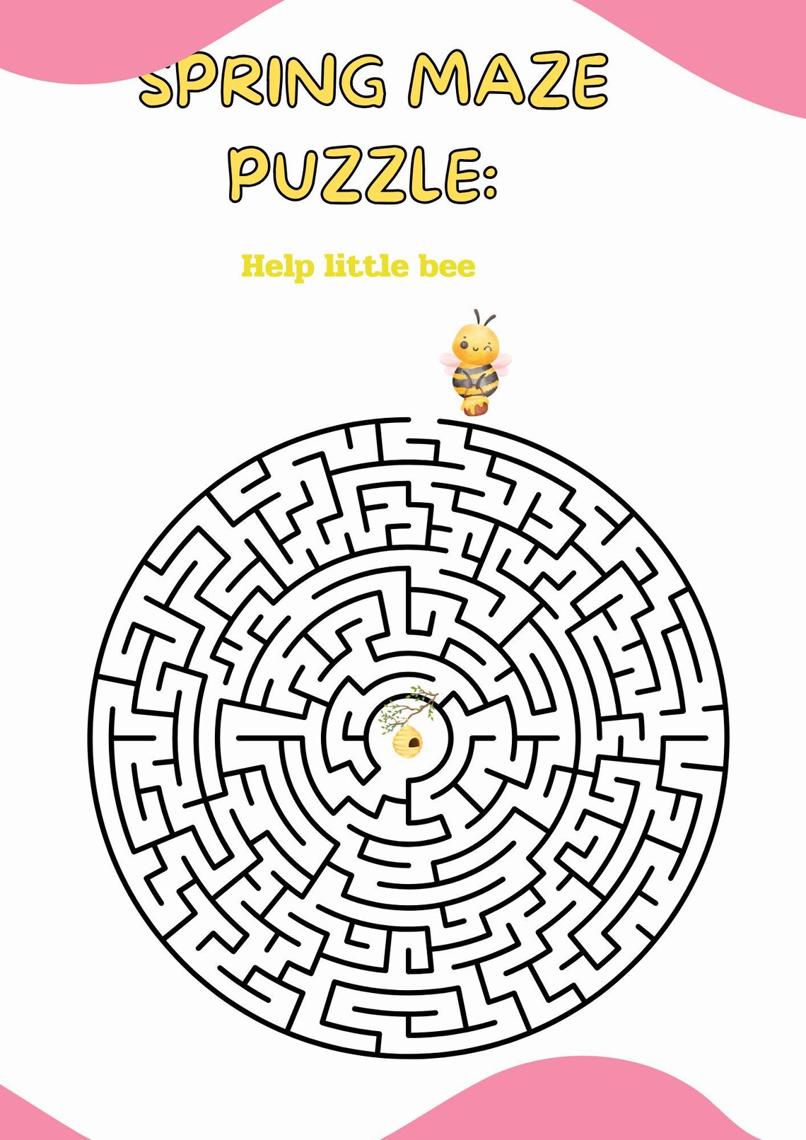 17 Printable Spring Maze PUZZLE Worksheets for Kindergarten ...