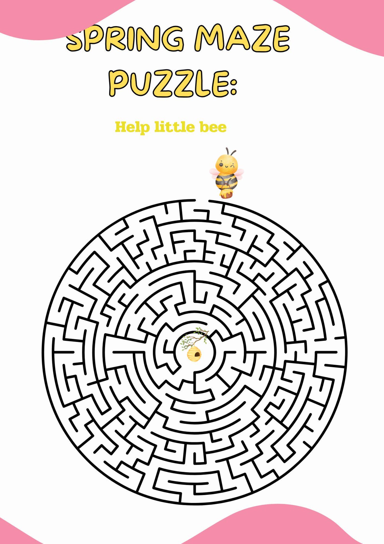 17 Printable Spring Maze PUZZLE Worksheets for Kindergarten ...