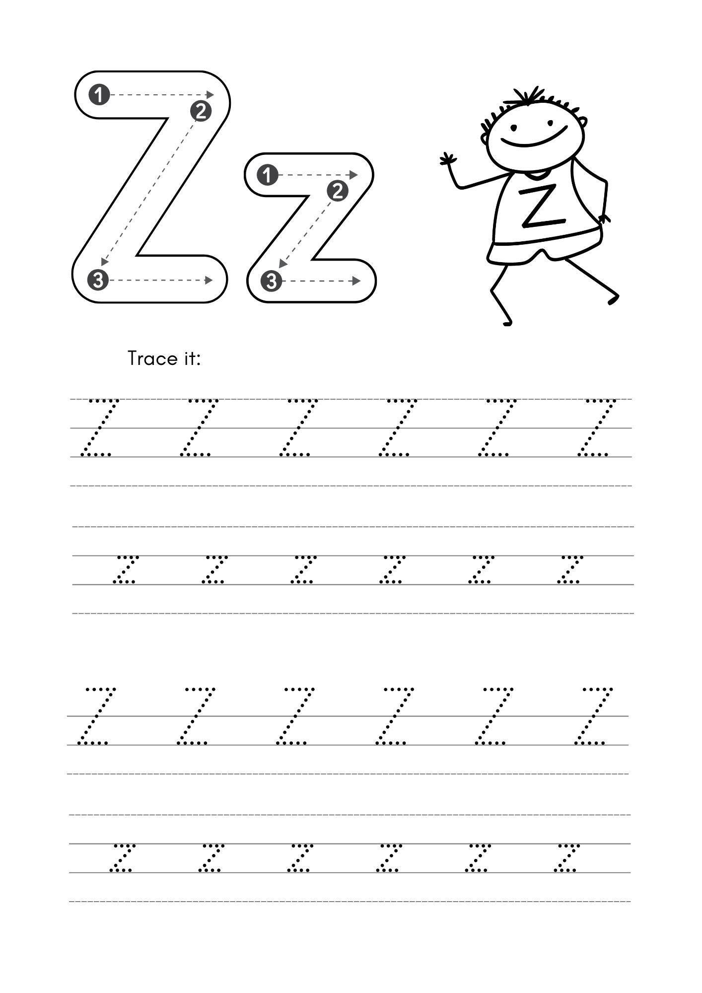 Alphabet Tracing Worksheets: Handwriting Practice for Kids (printable ...