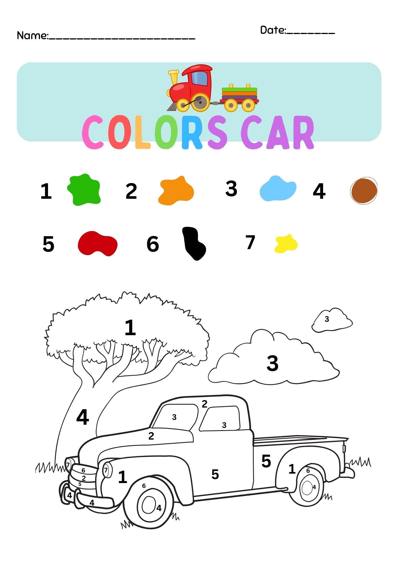 Car Counting Worksheet,preschool Math, Beginning Math, Counting ...
