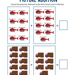 40 Printable Kindergarten Addition Worksheets, Picture Addition and ...