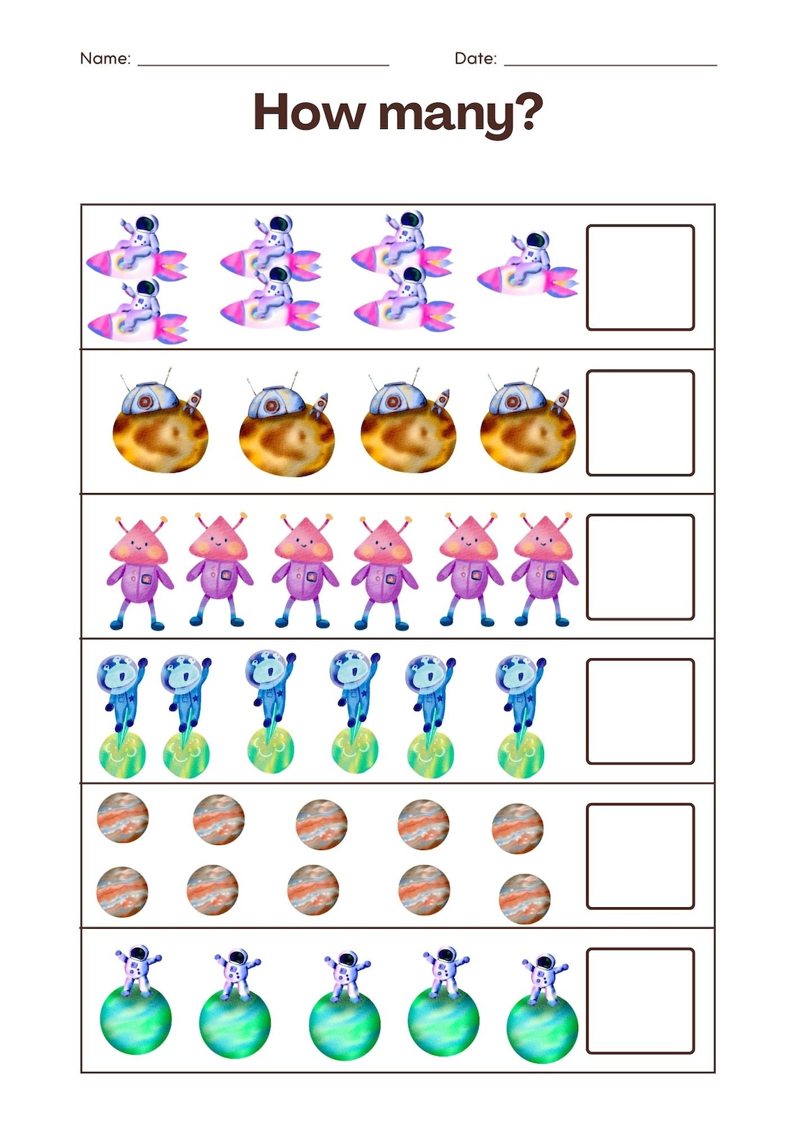 20printables Kindergarten Math How Many Worksheets, Numbers 1 to 10 ...