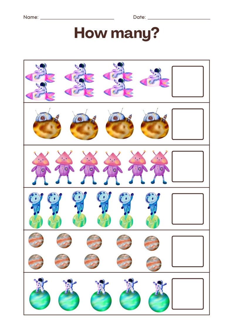 20printables Kindergarten Math How Many Worksheets, Numbers 1 to 10 ...