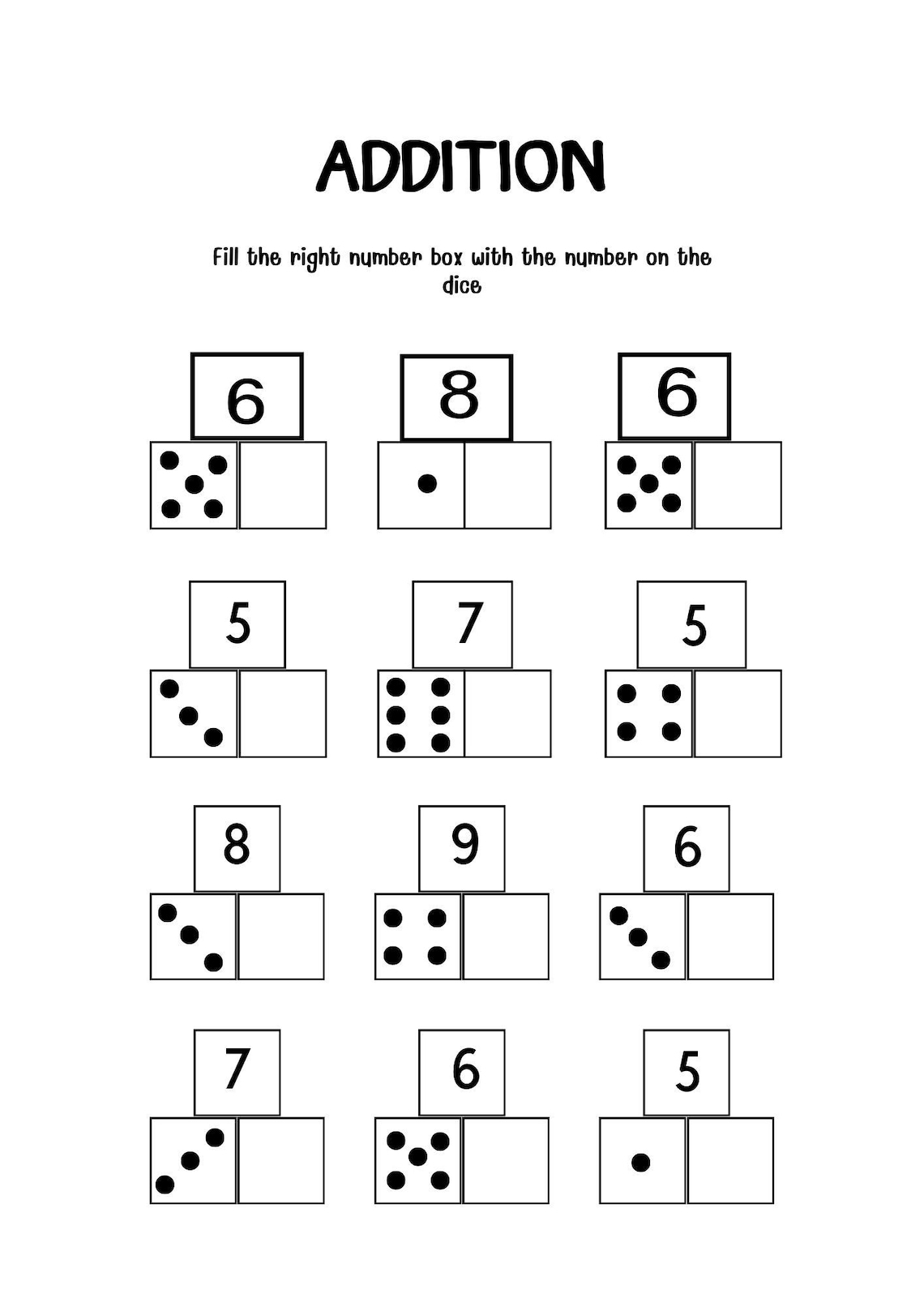 20 Printable Domino Addition Worksheets | 1st Grade & Kindergarten Math ...