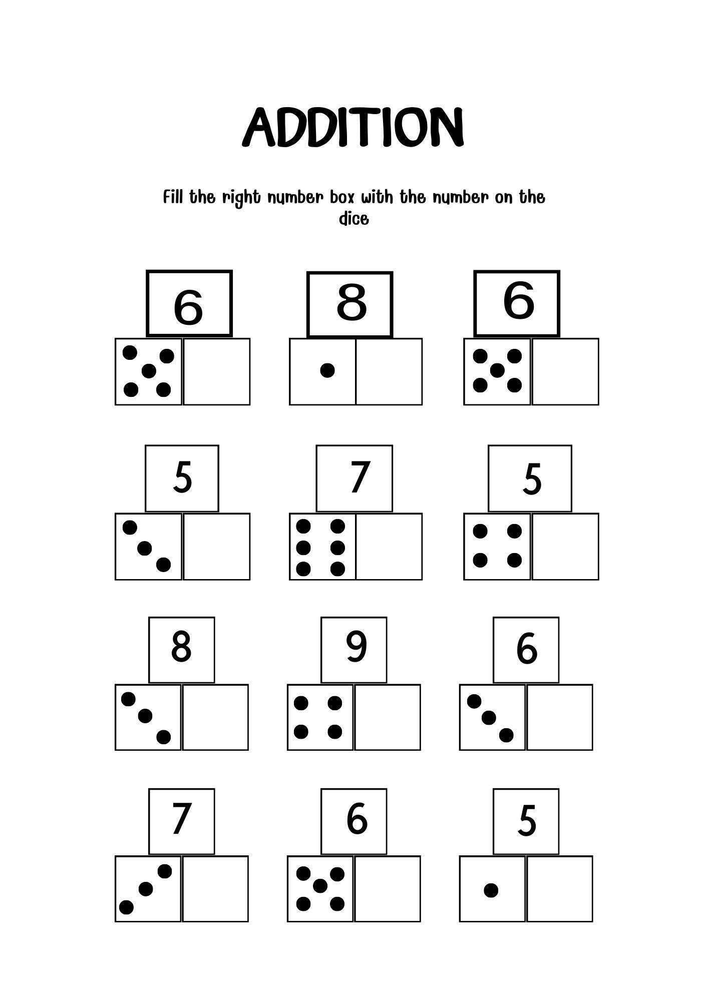 20 Printable Domino Addition Worksheets | 1st Grade & Kindergarten Math ...