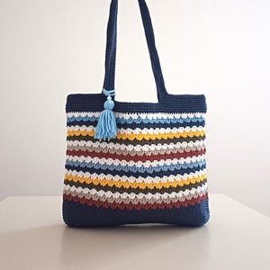Crochet Granny Square Boho Bag - Colorful Retro Hobo Tote - Etsy