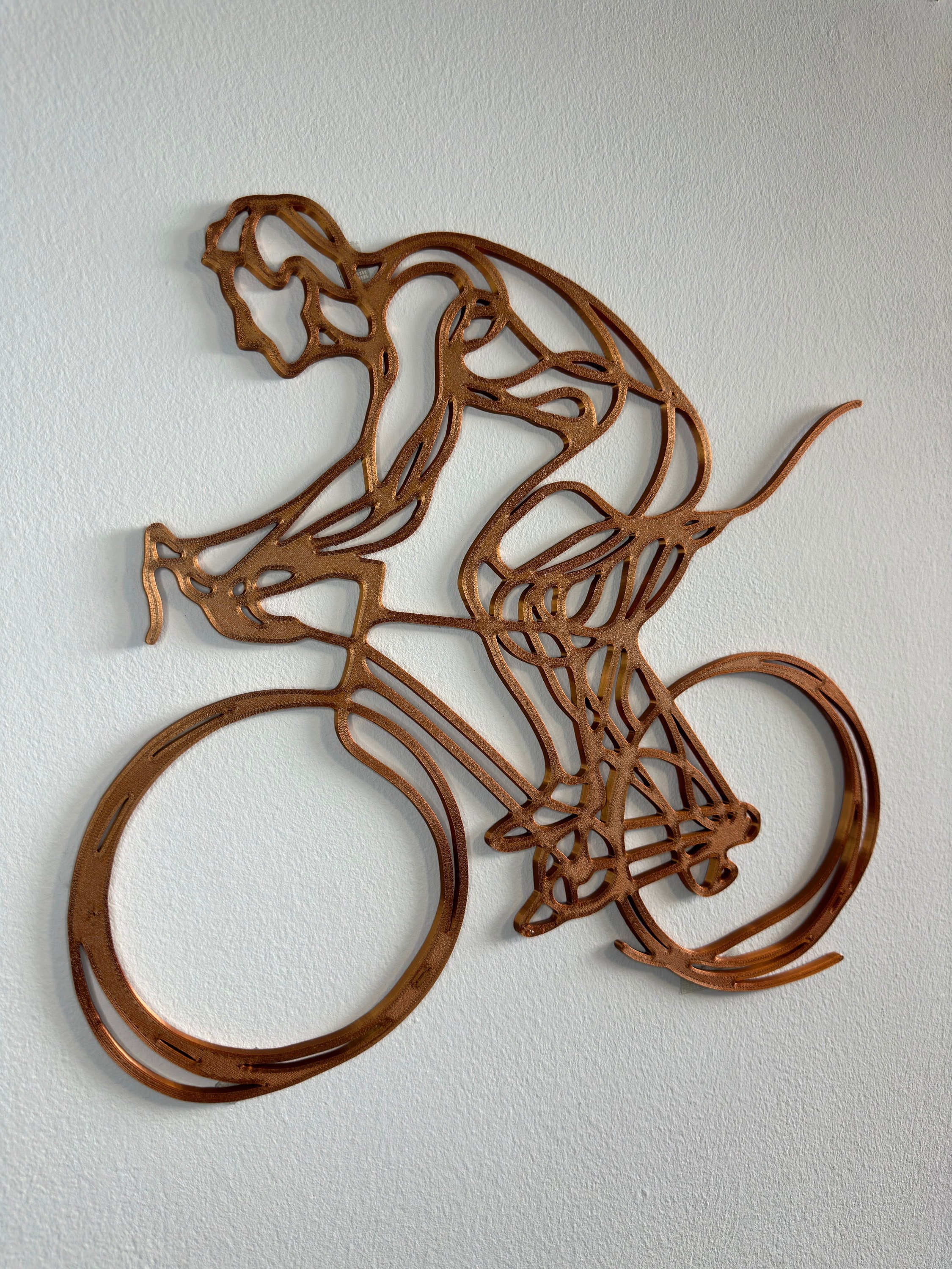 Abstract Cyclist Wall Art Minimalistic Bicycle Sculpture , Home Decor ...
