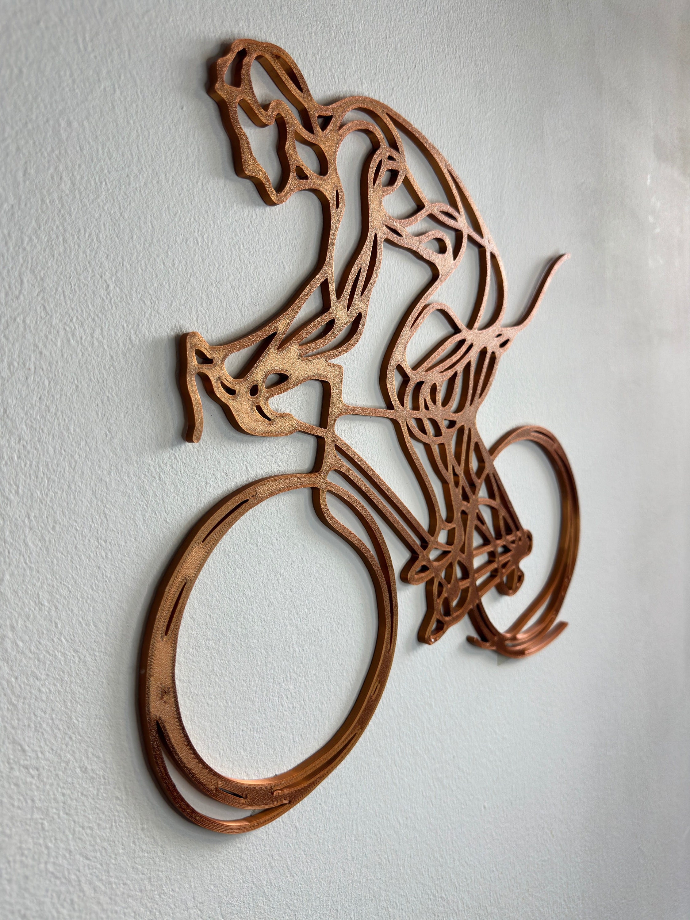 Abstract Cyclist Wall Art Minimalistic Bicycle Sculpture , Home Decor ...