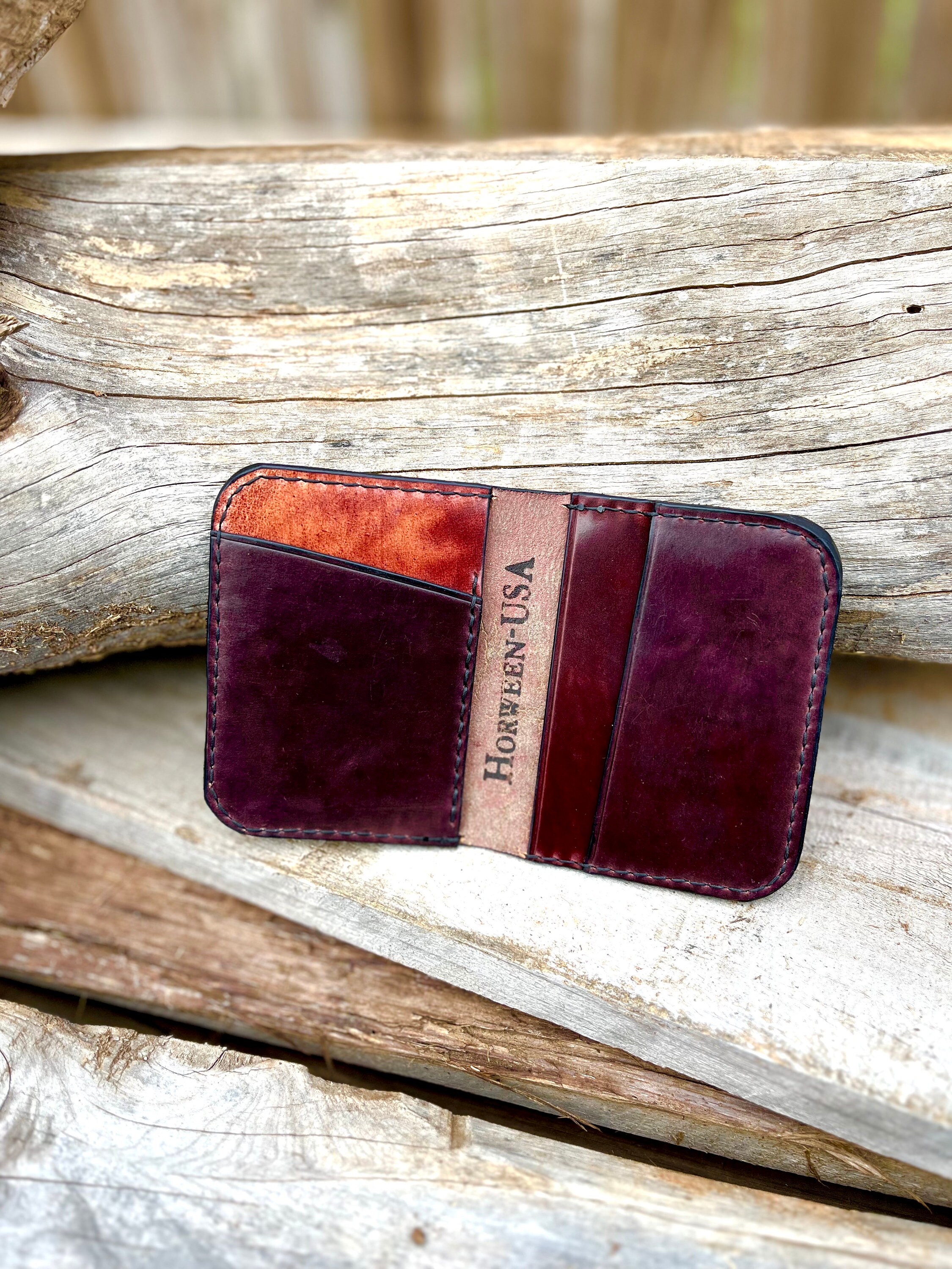 Horween Shell Cordovan Card Wallet Color 8 - Etsy