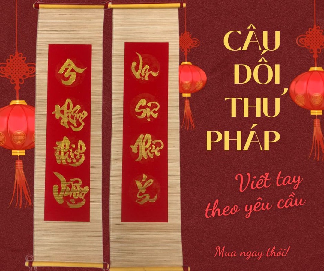 Tet Calligraphy, Lunar New Year Calligraphy Handwritten, Vietnamese Tet ...