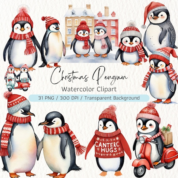 Penguin Clipart - Etsy
