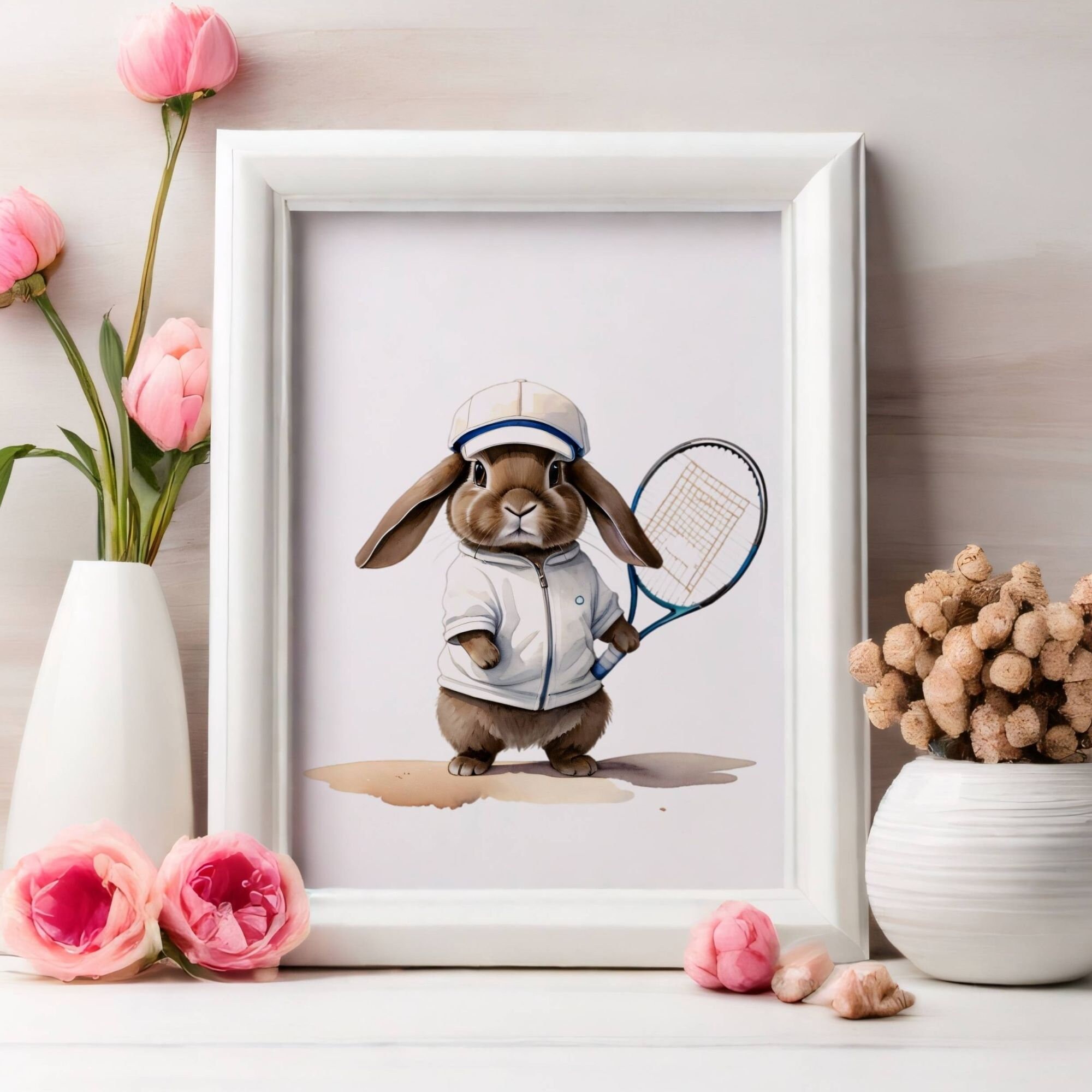 Rabbit Tennis Clipart Collection, Bunny Tennis Clipart, Sport Animal ...