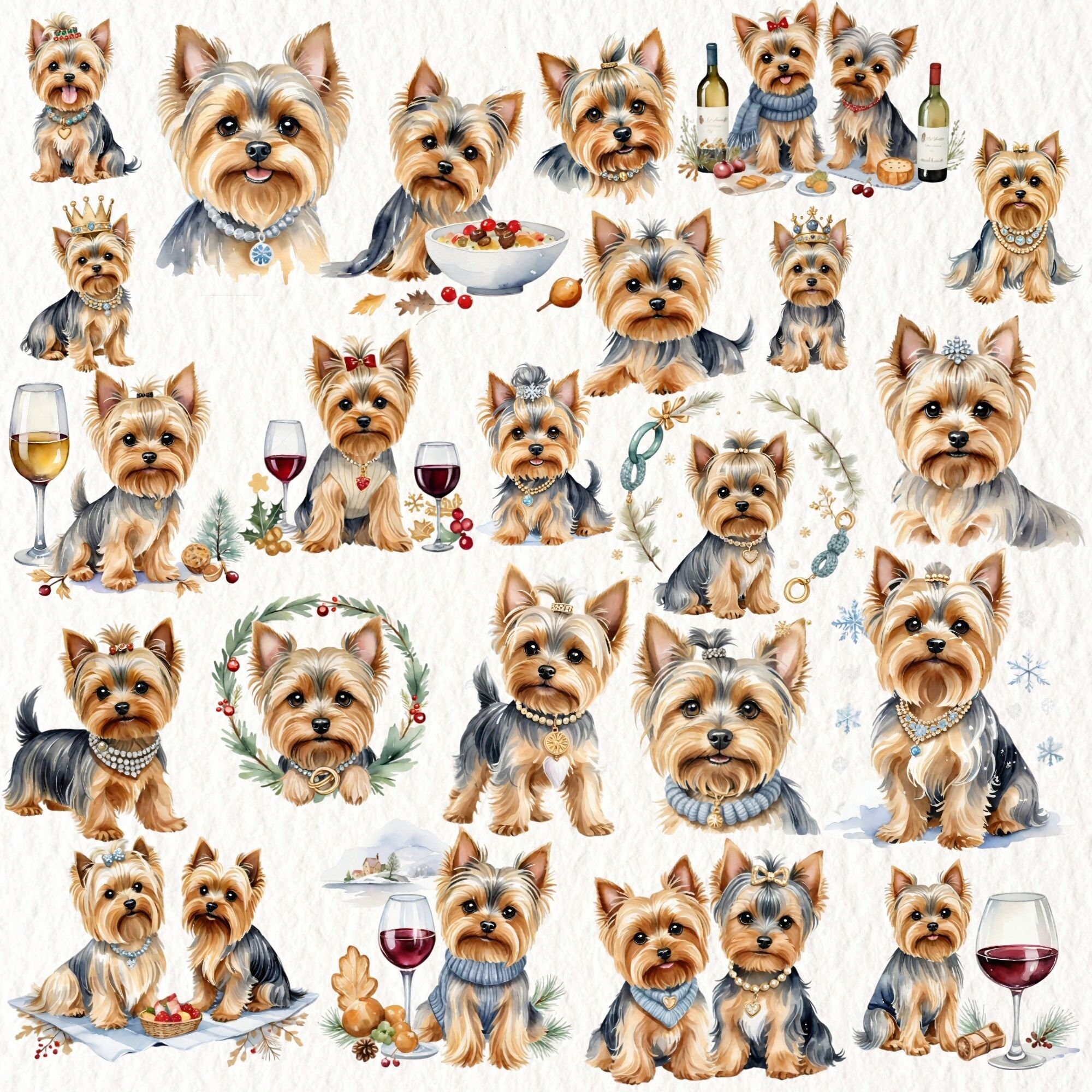 Winter Yorkie PNG, Cute Dog Clipart, Cute Adorable Dog Graphics ...
