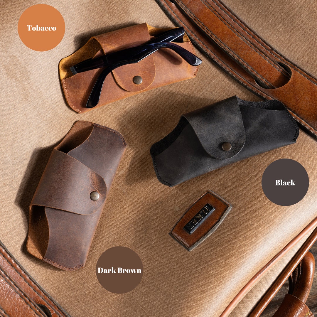 Personalized Handmade Genuine Leather Glasses Case, Personalized ...
