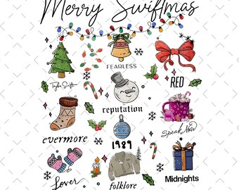 Merry Swiftmas Png, the Eras Tour Christmas Png, Swift Xmas, Gift for ...