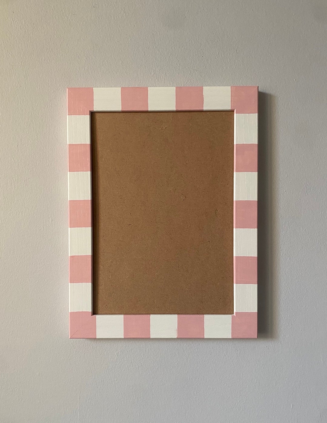 Hand-painted Solid Ash Frame, Cream Pink Stripe, - Etsy