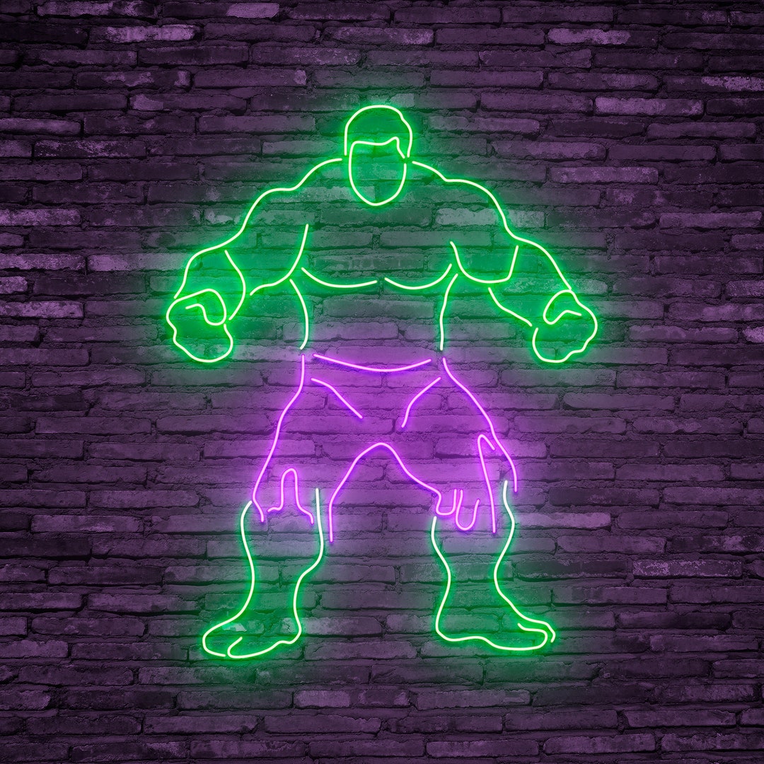 Hulk Neon Sign Marvel Neon Sign Gift Led Neon Wall Decor - Etsy