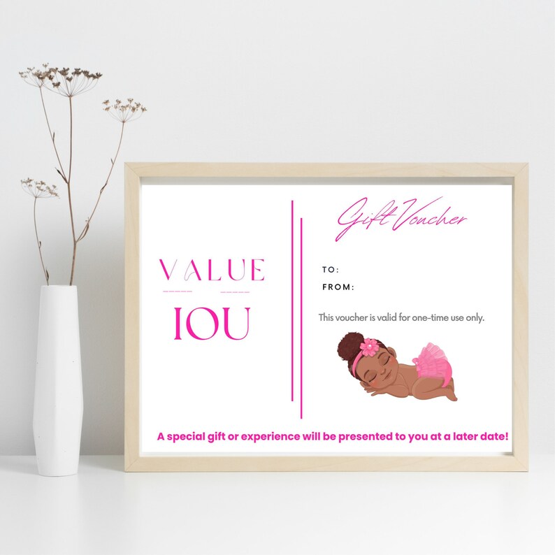 IOU Gift Certificate It's A Girl - Etsy