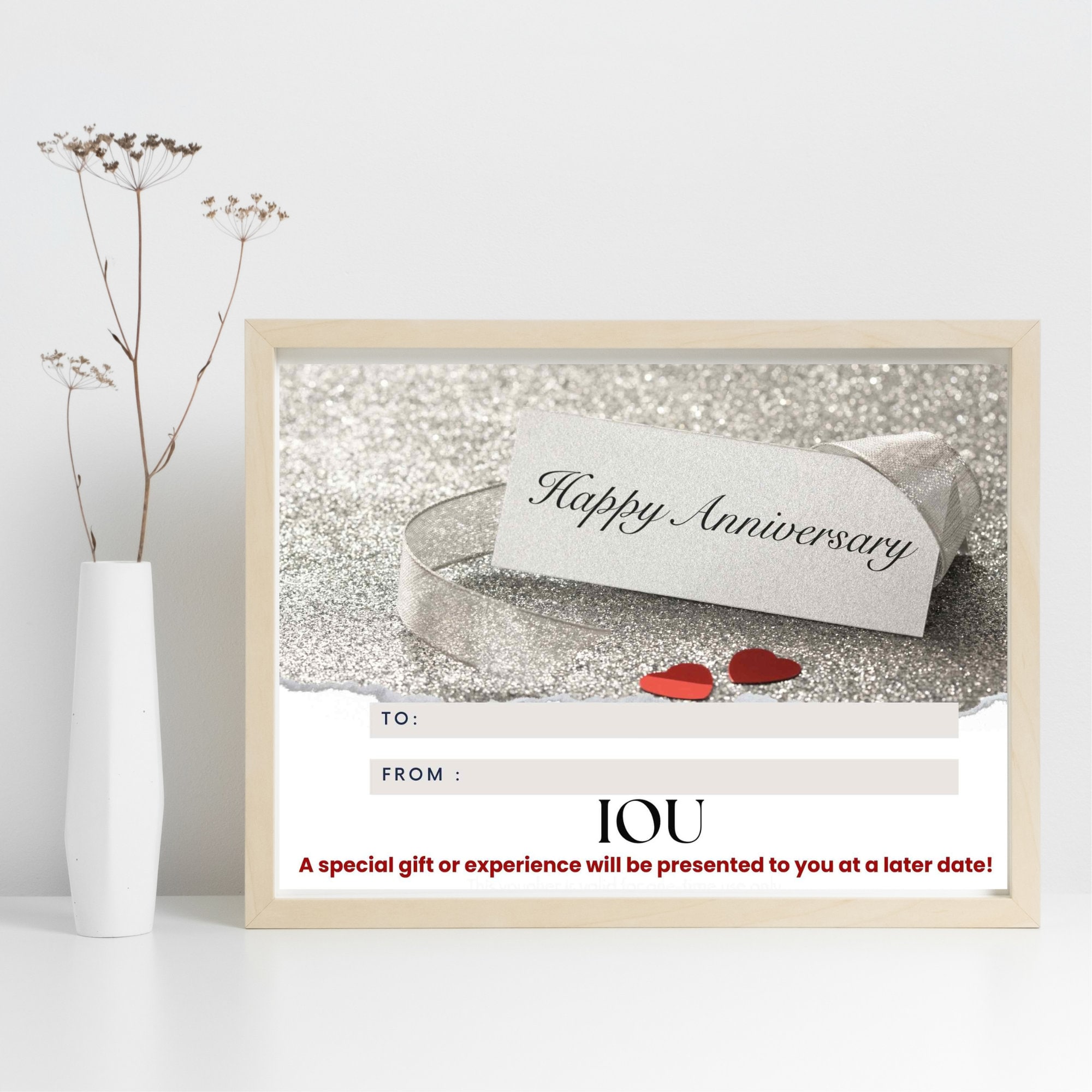 IOU Printable Gift Certificate Anniversary - Etsy