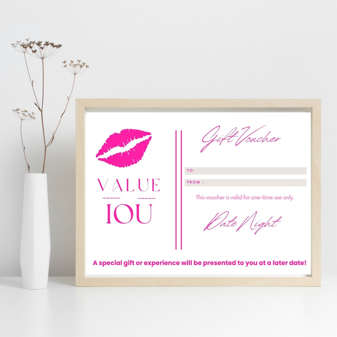 IOU Printable Gift Certificate Date Night - Etsy
