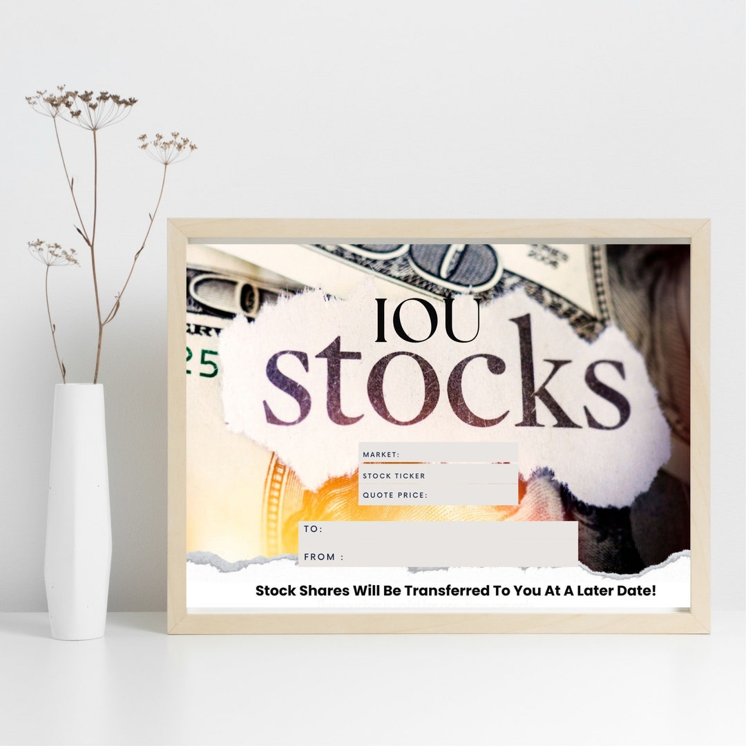 IOU Printable Gift Certificate - Stock Shares - Etsy