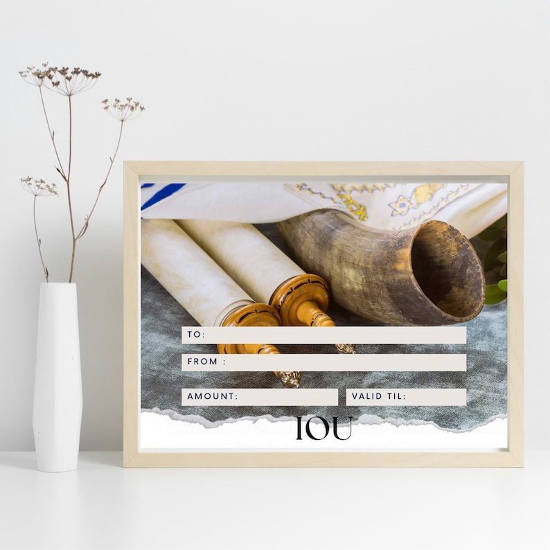 IOU Printable Gift Certificate - Bar & Bat Mitzvah - Etsy