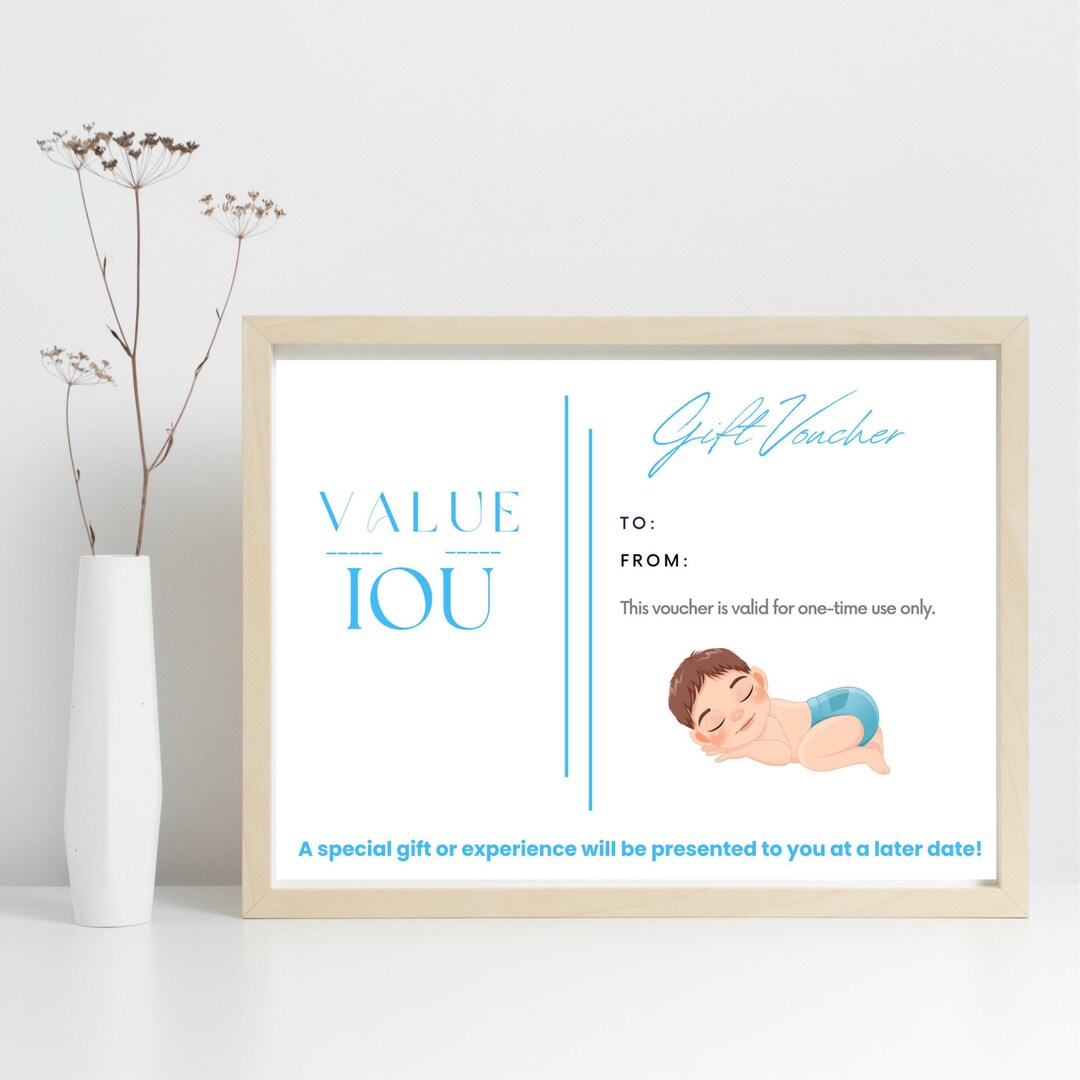 IOU Printable Gift Certificate It's A Boy - Etsy