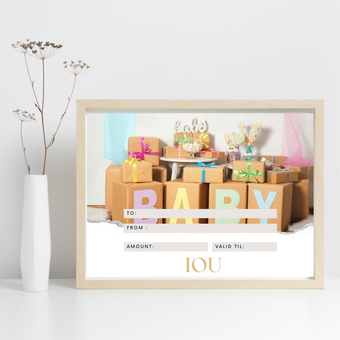 IOU Printable Gift Certificate - Baby Shower - Etsy