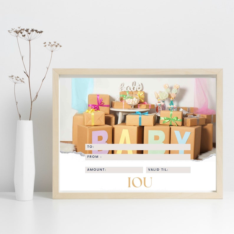 IOU Printable Gift Certificate Baby Shower - Etsy