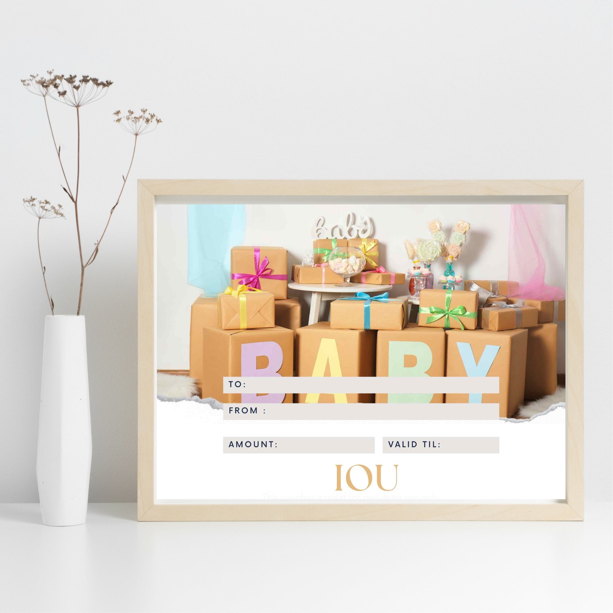 IOU Printable Gift Certificate Baby Shower - Etsy