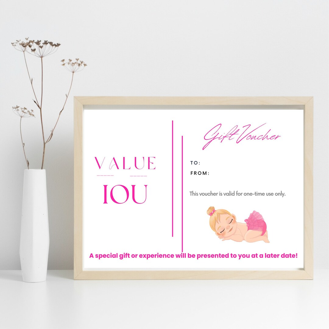 IOU Printable Gift Certificate It's A Girl - Etsy