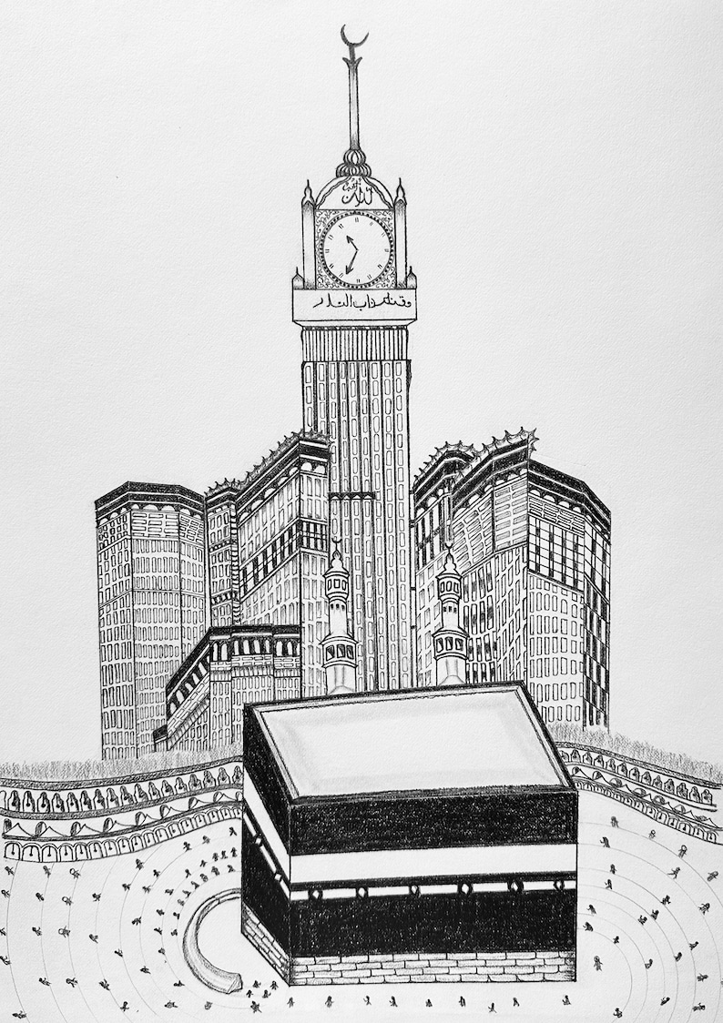 Kaaba Drawing Hand Drawn Pencil Sketch of Kaaba Kaaba Pencil - Etsy