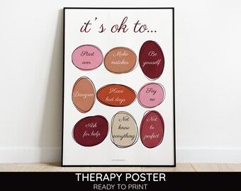 French Mental Health Poster Print Therapy Wall Art CBT Therapy Office ...