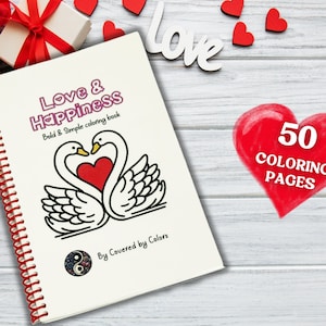 Love and Happiness Bold and Simple Coloring Book Stress Free Coloring ...