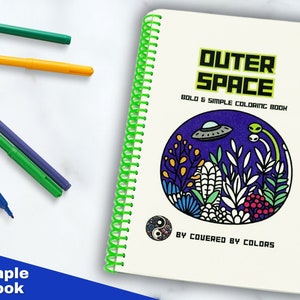 Outer Space Bold and Simple Coloring Book Outerspace Stress Free ...
