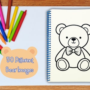 Teddy Bears Bold and Simple Coloring Book Teddie Stress Free Coloring ...