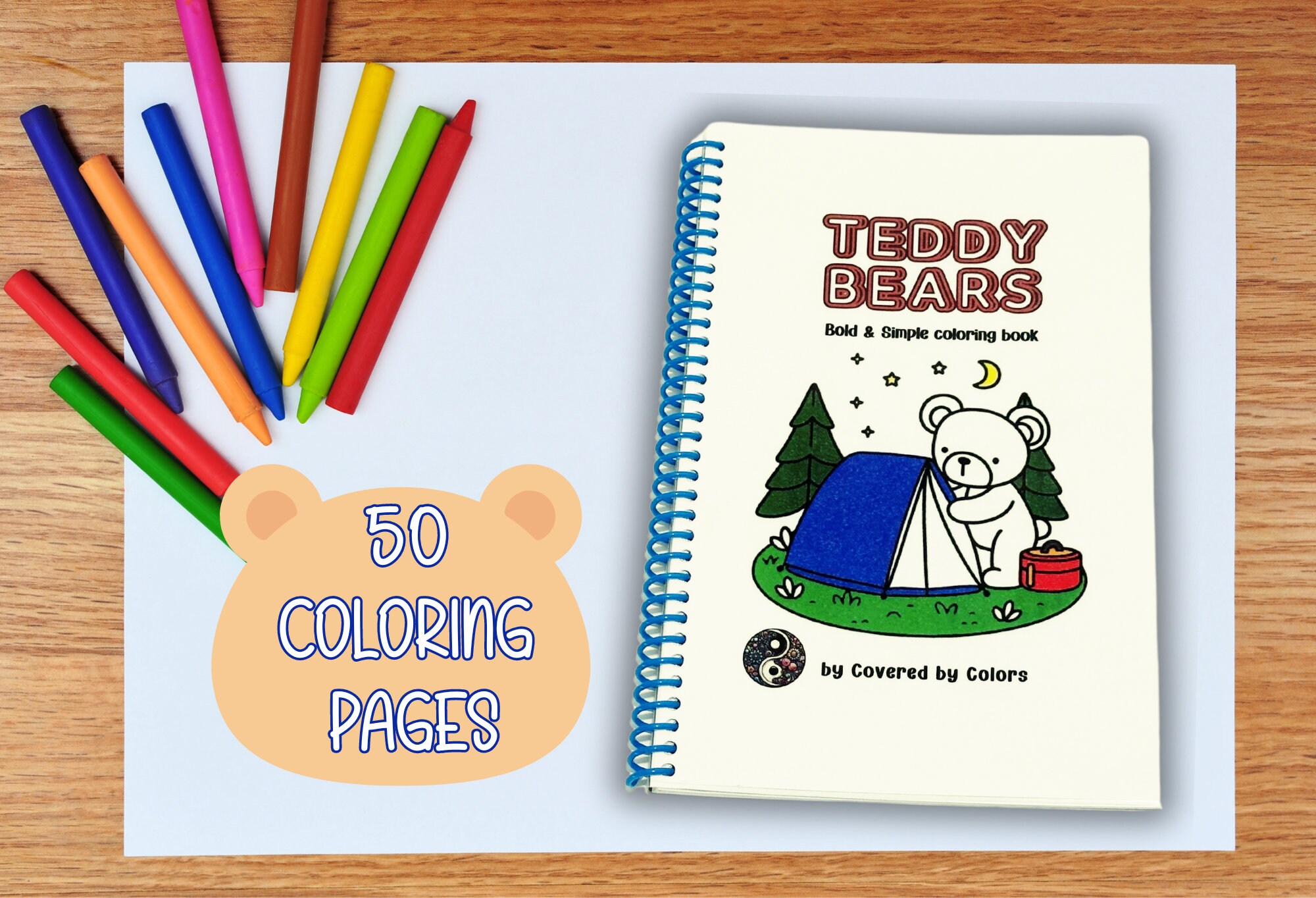 Teddy Bears Bold and Simple Coloring Book Teddie Stress Free Coloring ...
