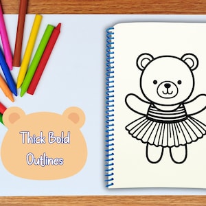 Teddy Bears Bold and Simple Coloring Book Teddie Stress Free Coloring ...