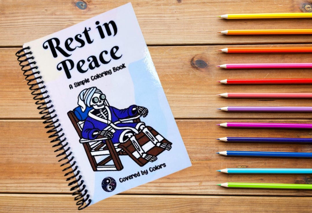 Rest in Peace Spooky Self Care Coloring Book | Simple Coloring Sheets ...