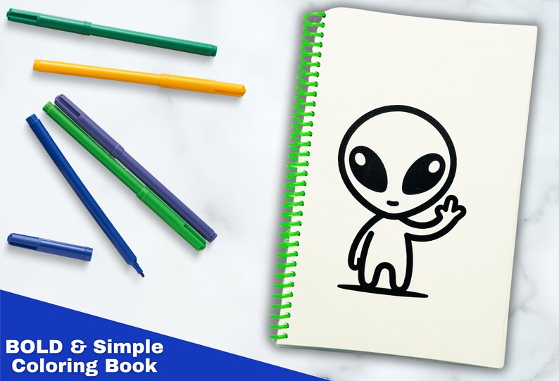 Outer Space Bold and Simple Coloring Book, Outerspace, Stress Free ...