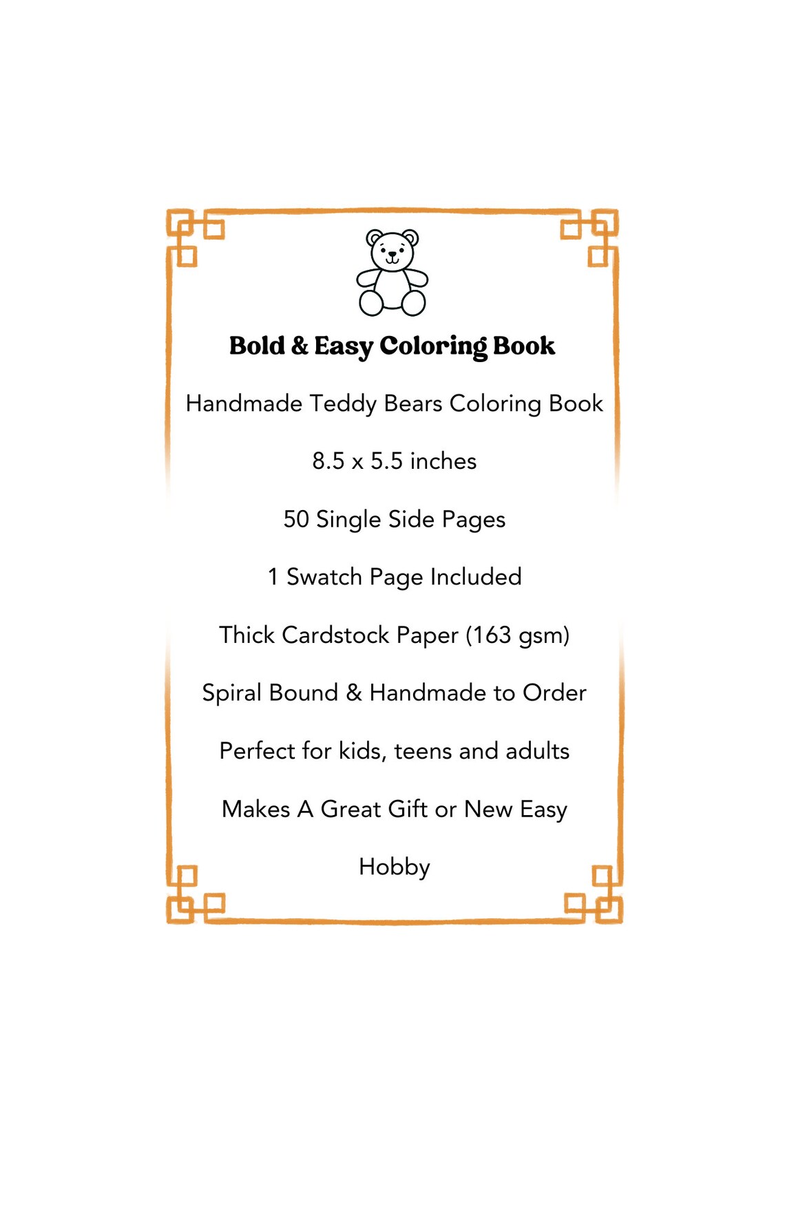 Teddy Bears Bold and Simple Coloring Book Teddie Stress Free Coloring ...