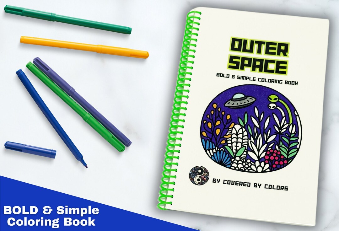 Outer Space Bold and Simple Coloring Book Outerspace Stress Free ...