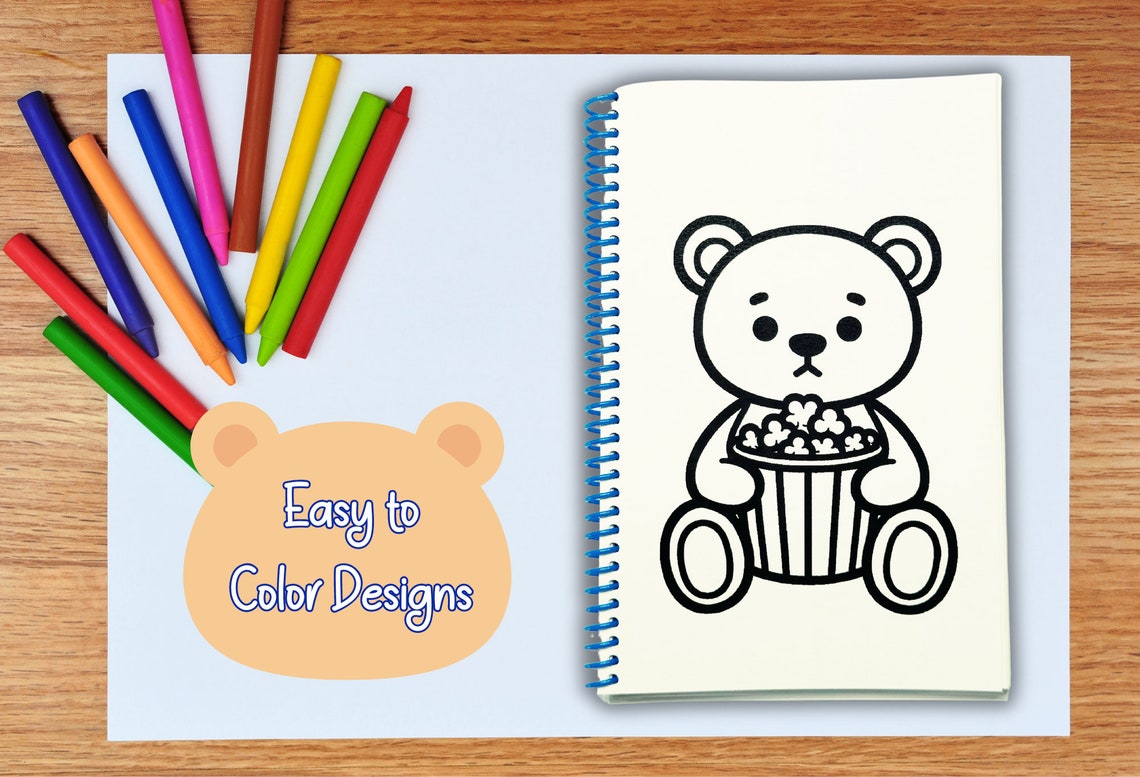 Teddy Bears Bold and Simple Coloring Book Teddie Stress Free Coloring ...