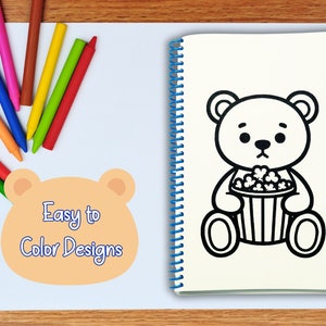 Teddy Bears Bold and Simple Coloring Book Teddie Stress Free Coloring ...