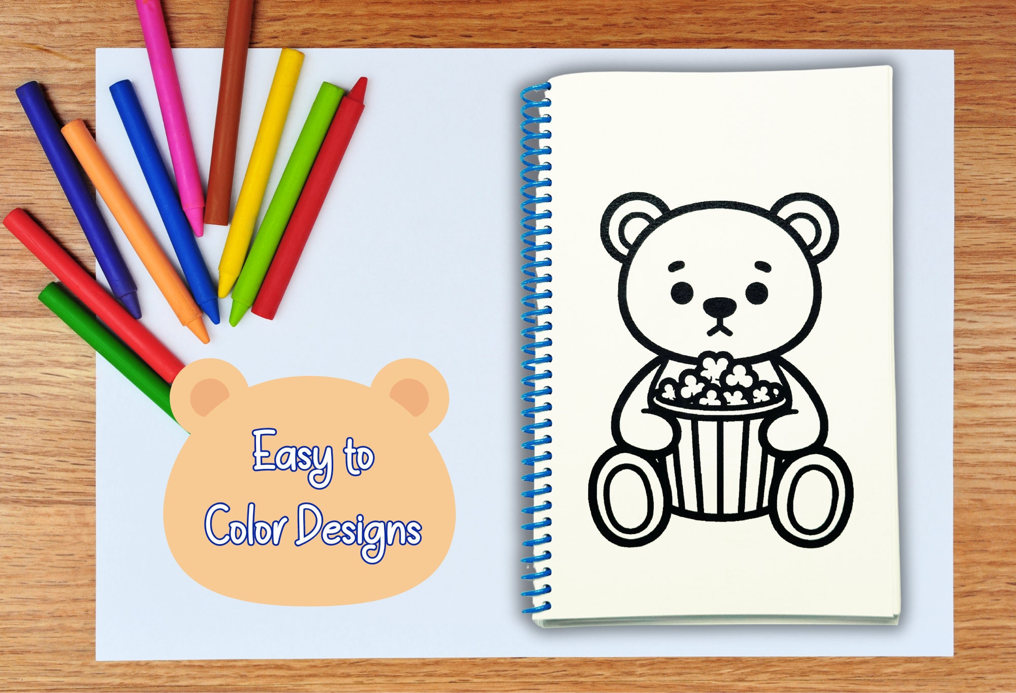 Teddy Bears Bold and Simple Coloring Book Teddie Stress Free Coloring ...
