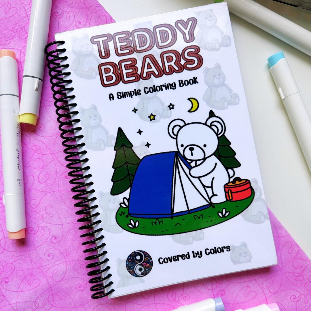 Teddy Bear Gift for Adult Coloring Page Activity for Kid Teddy Bear ...